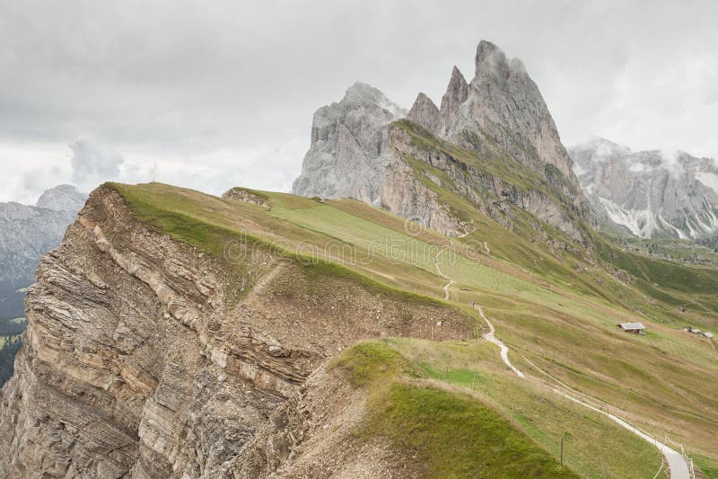 View of the Seceda Area in the Italian Dolomites Stock Image - Image of ...