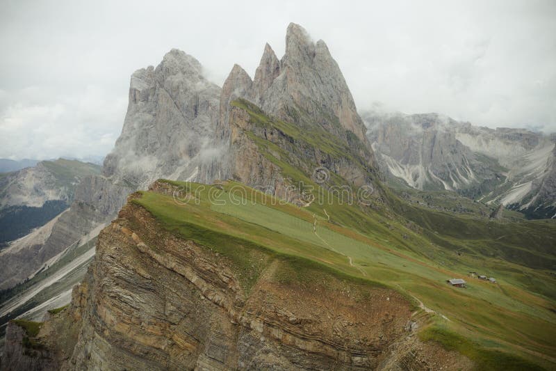 View of the Seceda Area in the Italian Dolomites Stock Photo - Image of ...