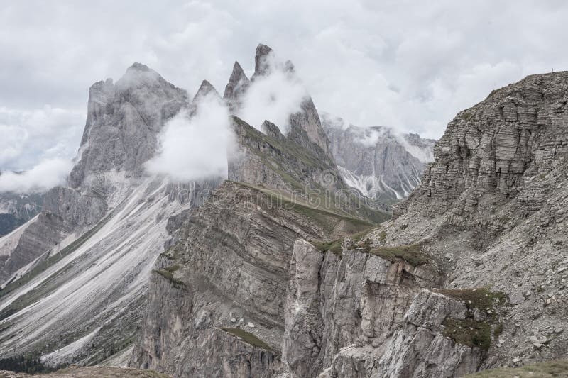 View of the Seceda Area in the Italian Dolomites Stock Photo - Image of ...
