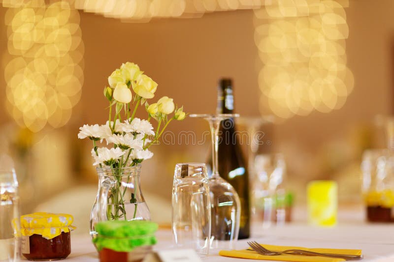View of a Section of a Table at a Wedding Reception Stock Image - Image ...