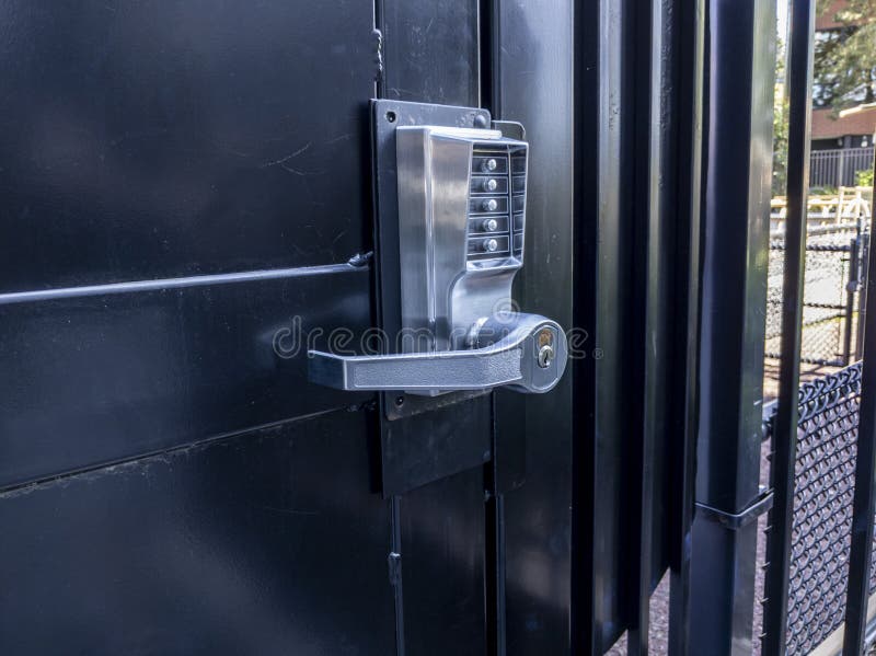 View of a Secure Pin Lock Keypad on a Door in a Big City`s Downtown ...