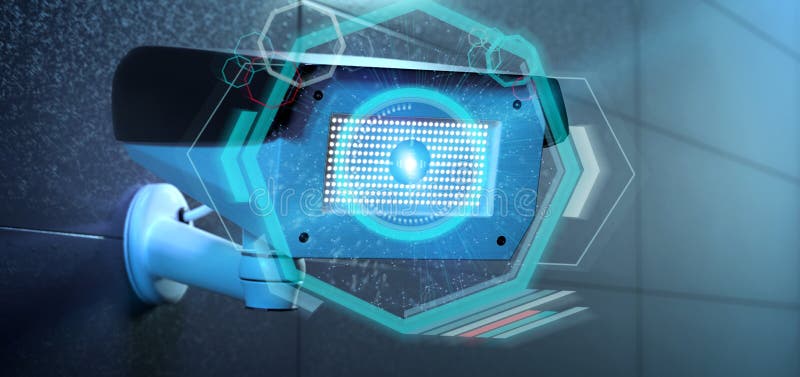 Security Camera Targeting a Detected Intrusion - 3d Renderinga Stock ...