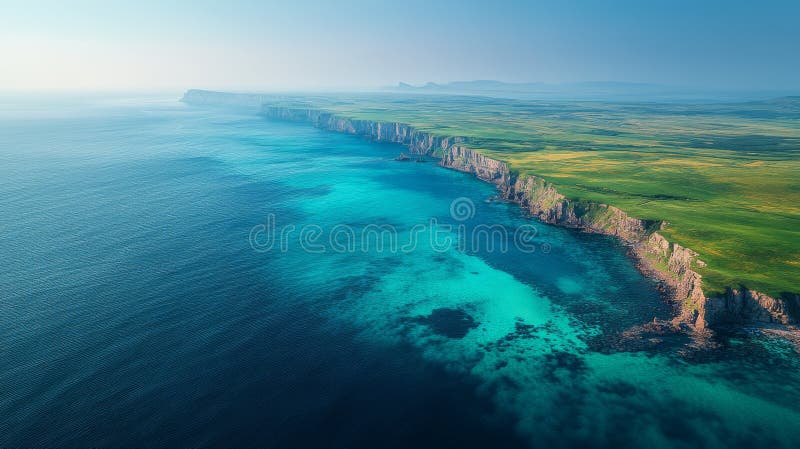 The End of Land and the Beginning of the Sea Stock Illustration ...