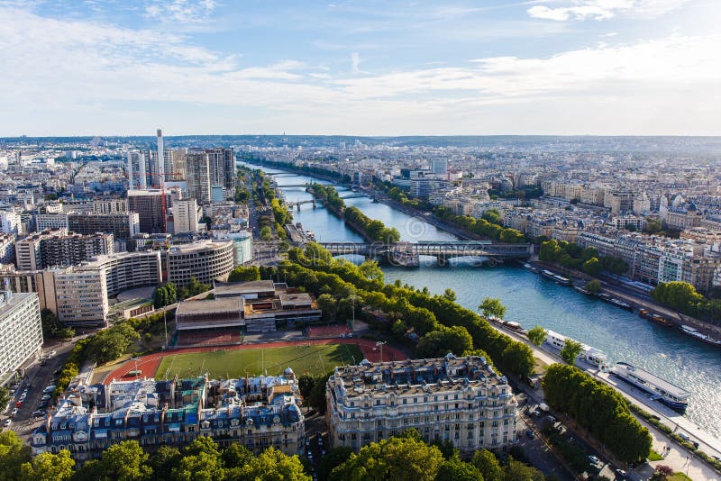 View of the Seine stock image. Image of siene, town, scenics - 70350479