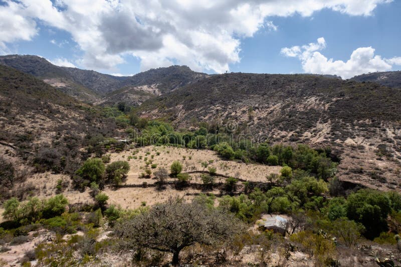 View of the Semi-desert Mountains from High Up in Mexico Stock Photo ...