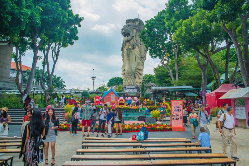 A View of Sentosa Island, Singapore. Editorial Image - Image of merlion ...