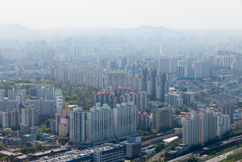 View of Seoul from 63 Building Editorial Stock Image - Image of hangang ...