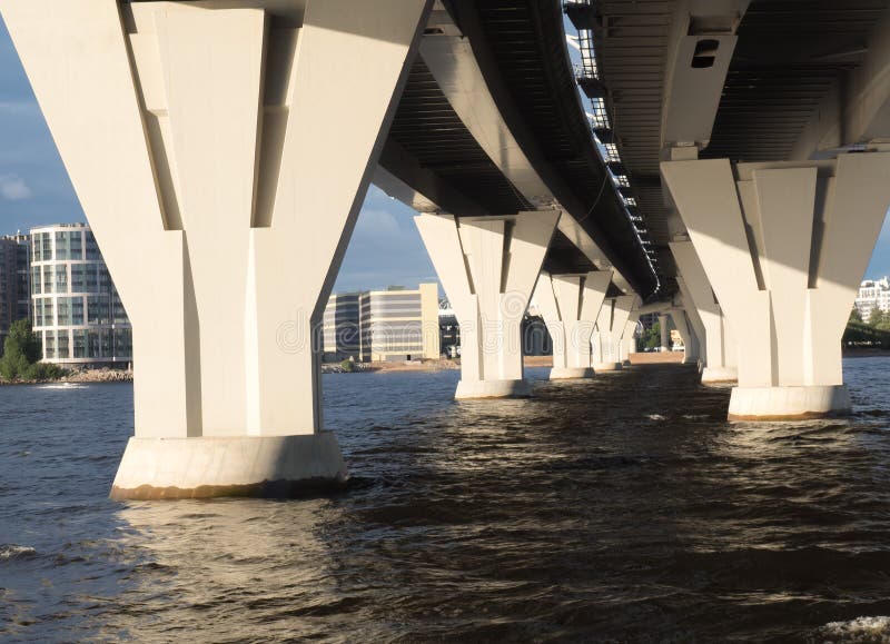 The Supports of the Bridge. Basic Design of the Bridge Stock Photo ...