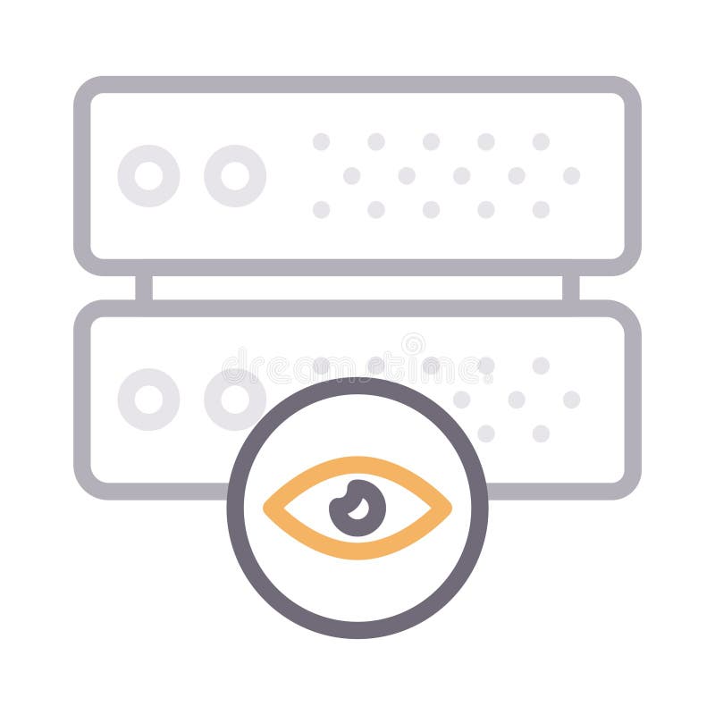 View Server Thin Color Line Vector Icon Stock Vector - Illustration of ...