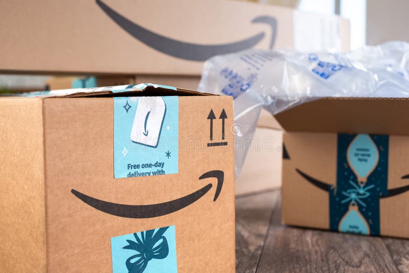Amazon boxes editorial photo. Image of mail, order, center - 183453411