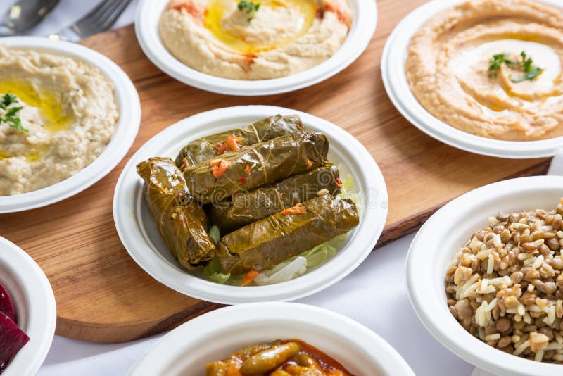 Med dishes stock photo. Image of leaves, lifestyle, enab - 182523828