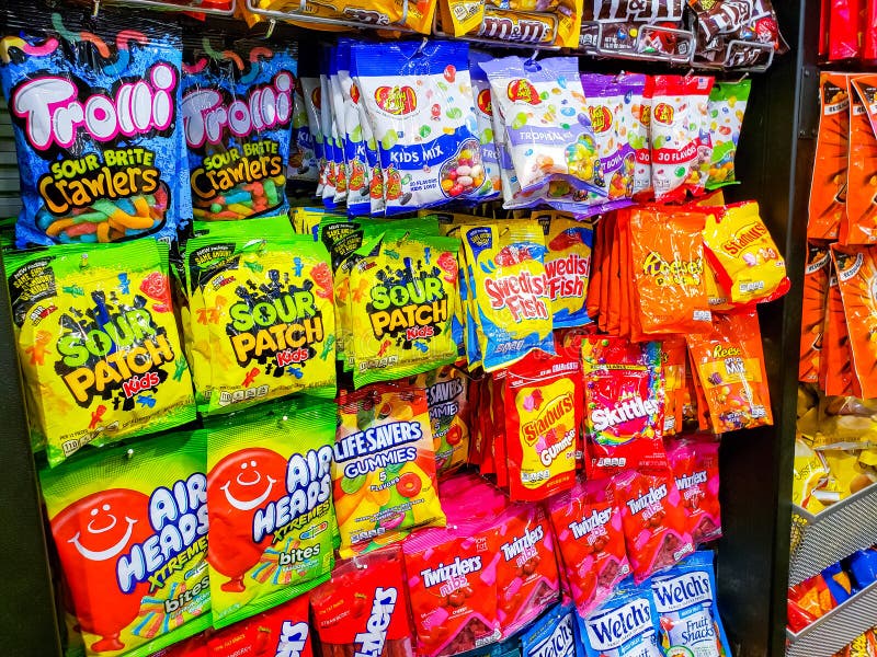 Candy wall editorial stock image. Image of nuts, cacao - 176192974