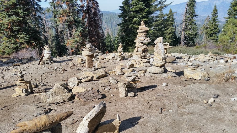 Stacking rocks stock photo. Image of lake, oregon, foliage - 178917574