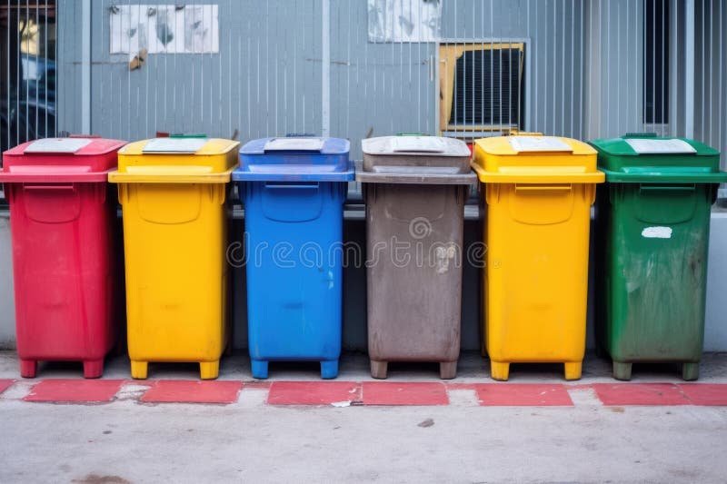 A View of Several Trash Segregation Bins Stock Image - Image of concept ...