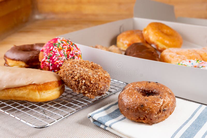 Variety of popular donuts stock image. Image of cafe - 192736507
