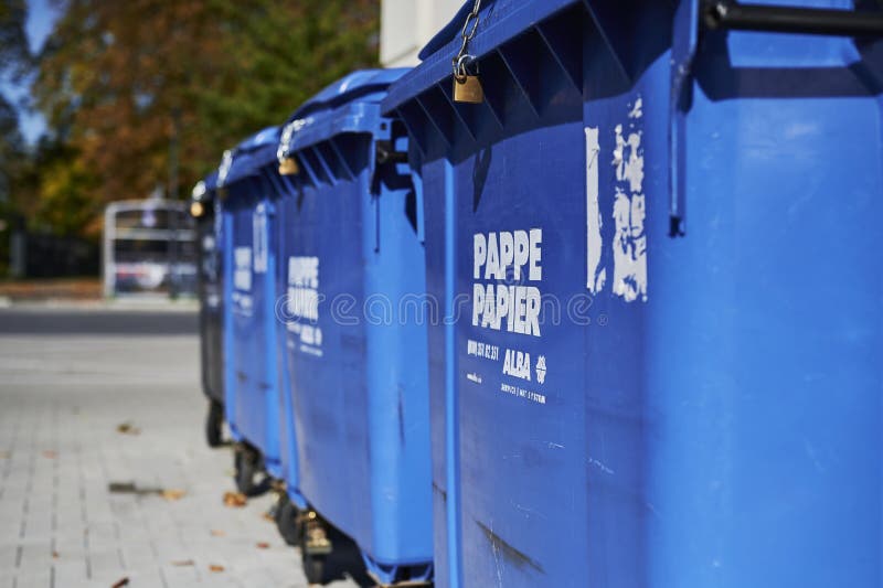 View of Several Waste Containers at a Waste Collection Point in an ...