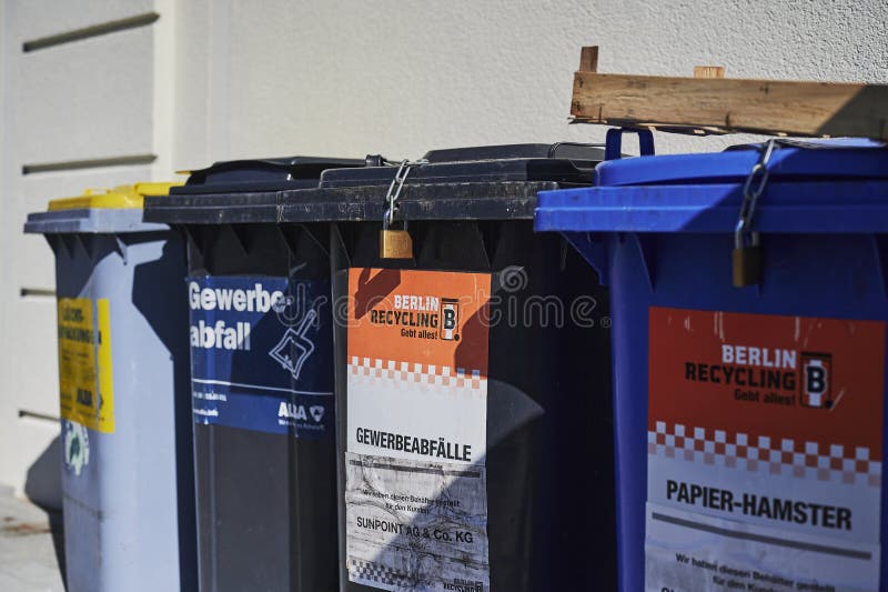 View of Several Waste Containers at a Waste Collection Point in an ...