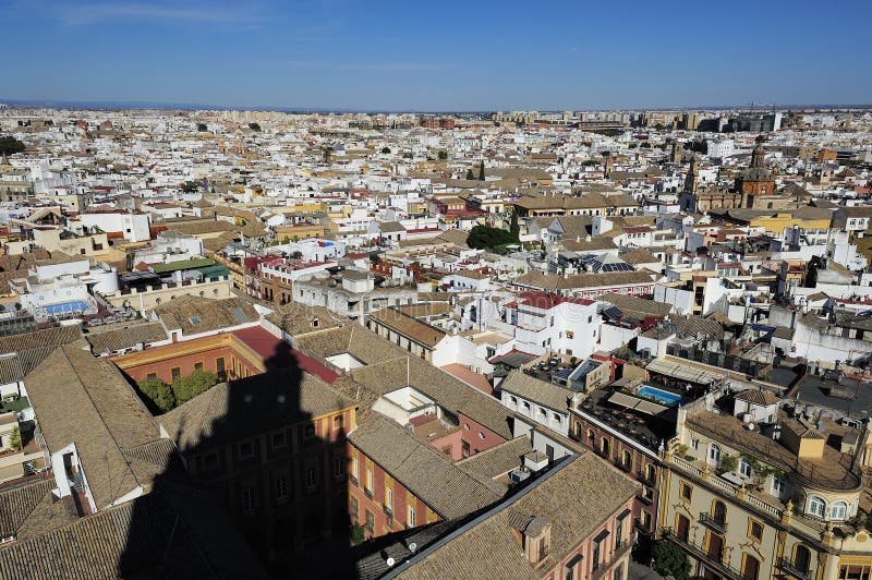 Shadow of Giralda Tower on Sevilla, Spain Stock Photo - Image of ...
