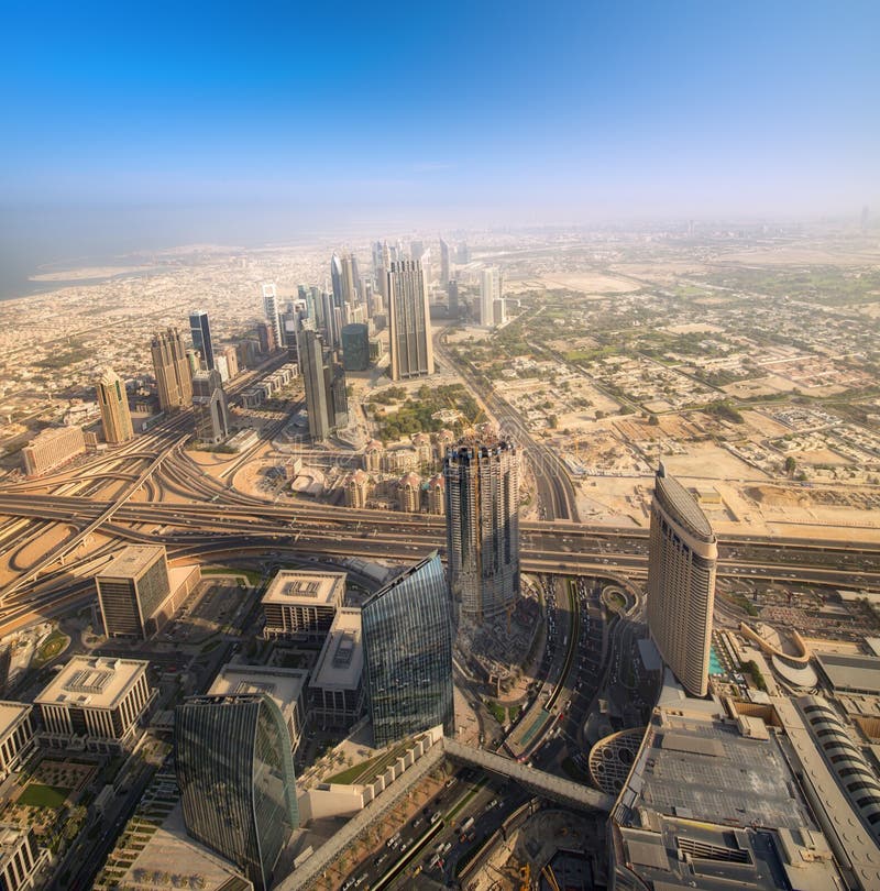 View at Sheikh Zayed Road Skyscrapers Stock Photo - Image of ...
