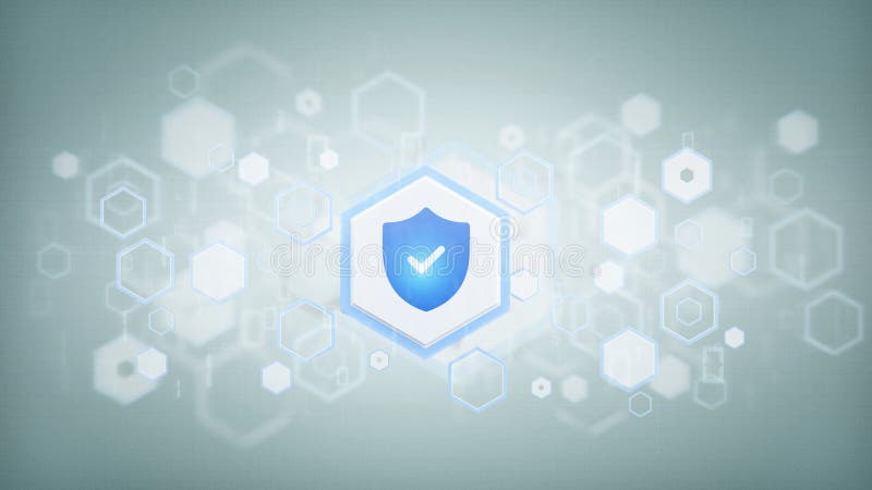 Shield Web Security Concept On A Background 3d Rendering Stock Illustration Illustration Of