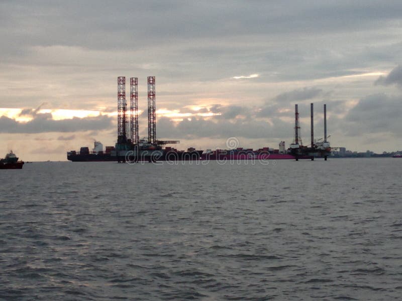 View of Ship in a Arabian Sea Stock Image - Image of travel, view ...