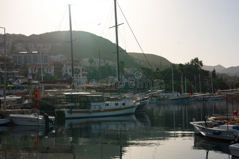View of the Ship Port in Kas, Turkiye Editorial Photography - Image of ...