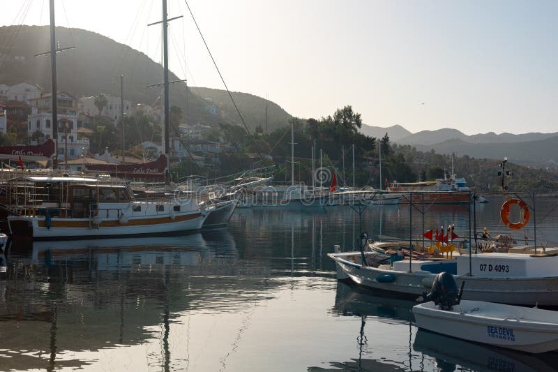 View of the Ship Port in Kas, Turkiye Editorial Photo - Image of blue ...