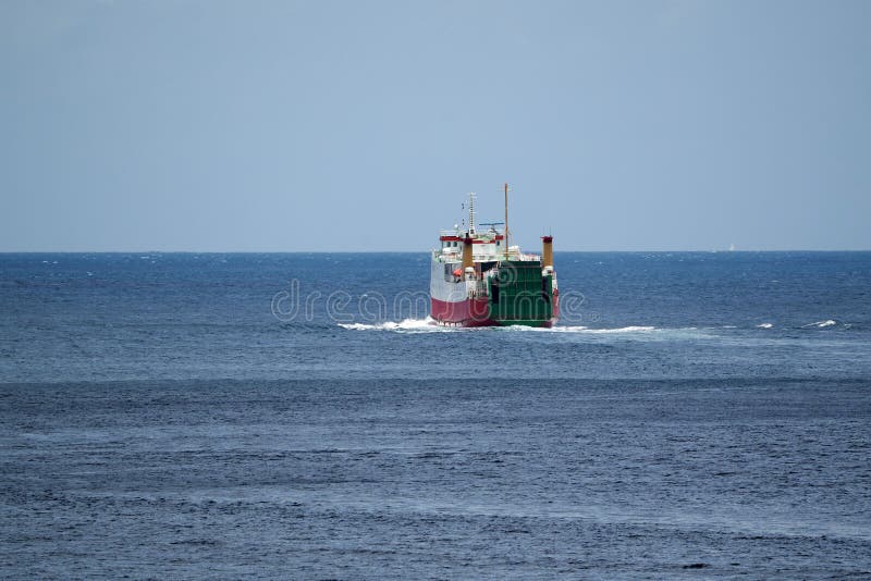 View of a Ship Sailing in the Ocean Under the Blue Sky Stock Image ...
