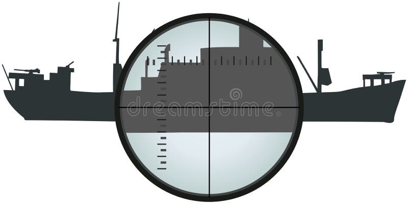 View at Ship Silhouette Thru Periscope Stock Illustration ...