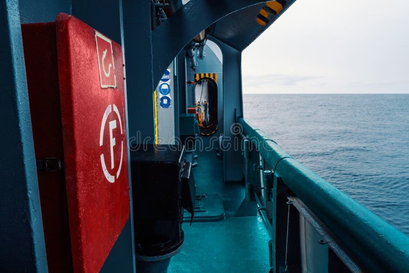 View from Ship or Vessel Deck To Open Sea - Beautiful Seascape Stock ...