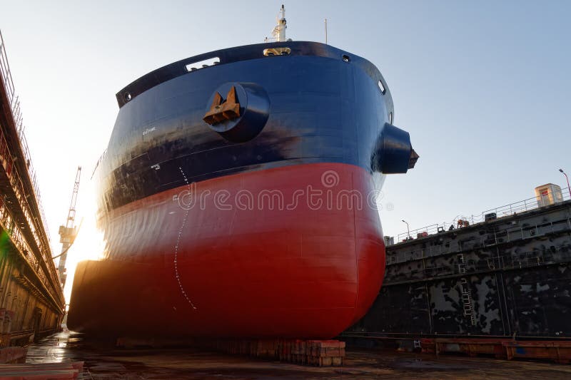 A View of Ships Bow at a Dry-dock Stock Image - Image of merchant, ship ...