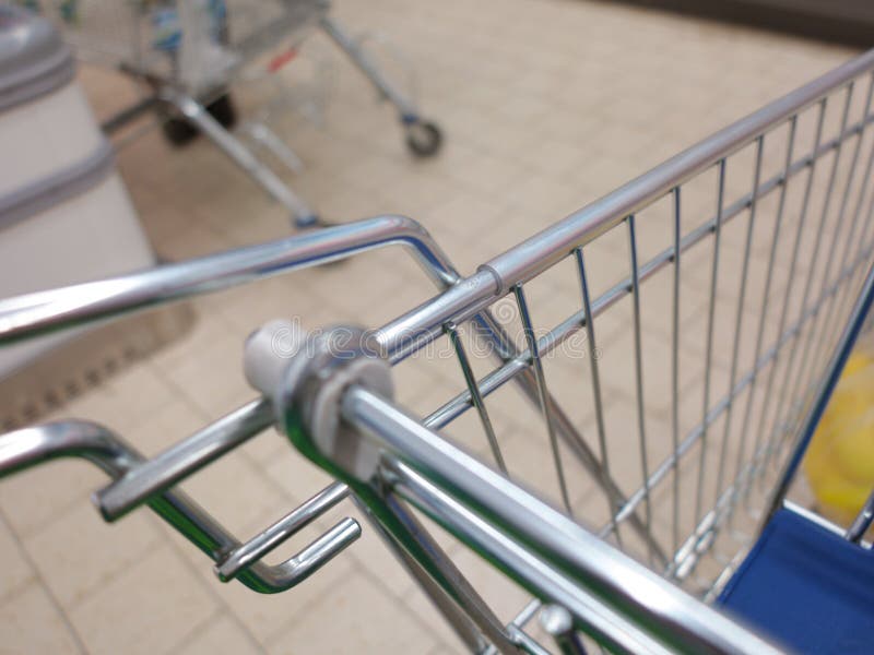 View of a Shopping Cart with Grocery Items Stock Photo - Image of ...