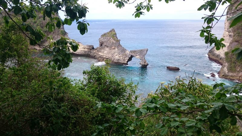 View of the Shore in Front of the Atuh Beach, Tropical Panorama Stock ...