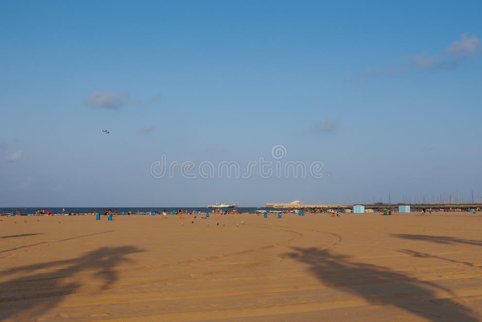 View of a Short Section of Valencia Beach Stock Image - Image of ...