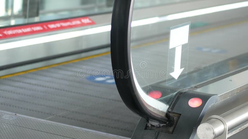 Closeup of an Escalator Handrail on a Public Moving Walkway, Showcasing ...