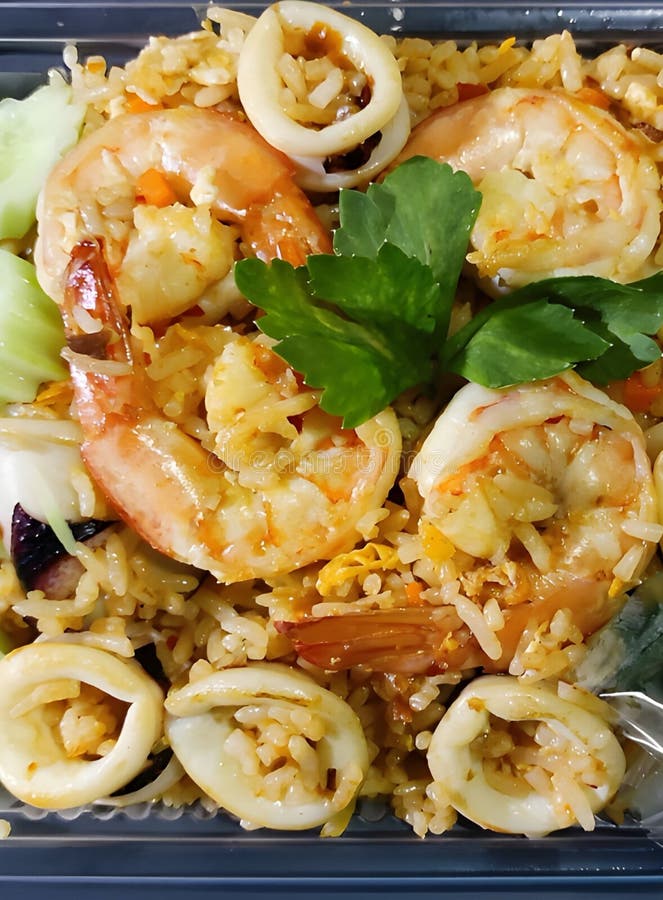 A View of a Shrimp Fried Rice, in a Restaurant or Kitchen Setting Stock ...