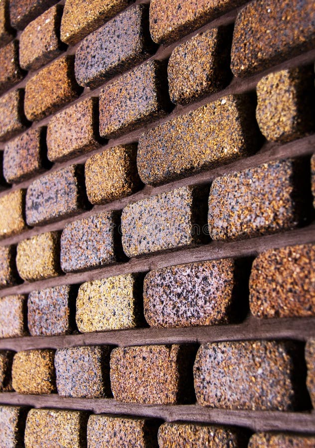 View from a Side Angle of Bricks Side by Side - on a Wall. Stock Image ...