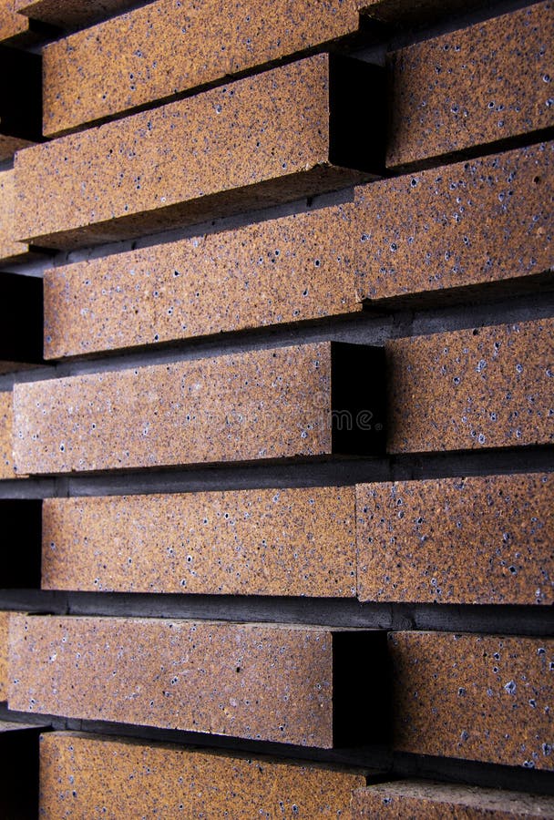 View from a Side Angle of Bricks Side by Side - on a Wall. Stock Photo ...