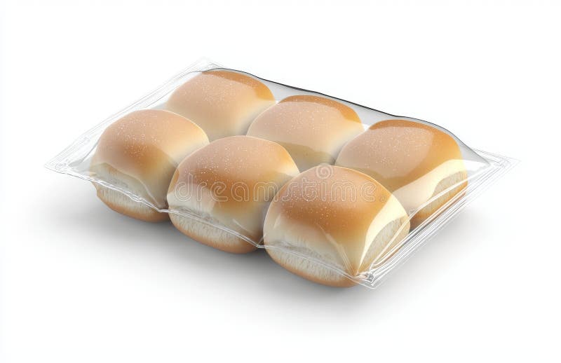 View from the Side of a Mockup of a Blank Loaf of Bread Packed in a ...