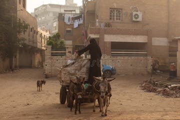 View from the Side of the Slums of the Egyptian Pyramids in Giza ...