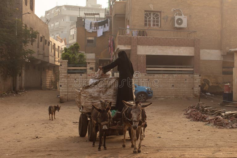 View from the Side of the Slums of the Egyptian Pyramids in Giza ...