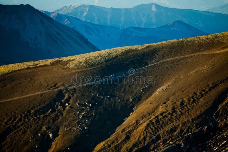 View from the Side of a Volcano Stock Image - Image of mountain ...