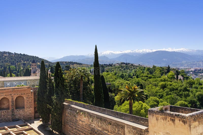 View of the Alhambra in Granada Stock Image - Image of andalusia ...