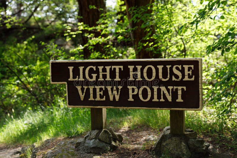 View of Sign Lighthouse Viewpoint Inside Lighthouse Park Stock Photo ...
