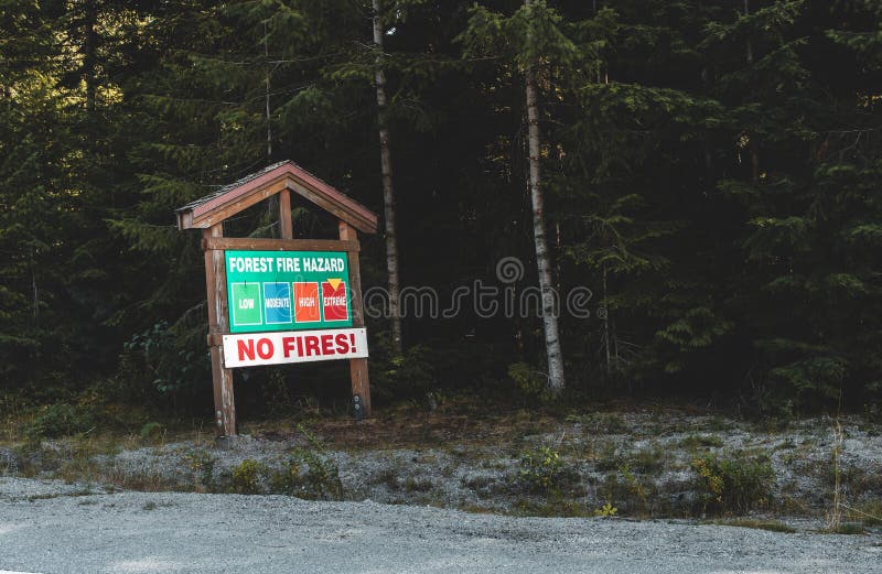 Sign on the Road Indicating "Forest Fire Hazard Extreme - No Fires ...