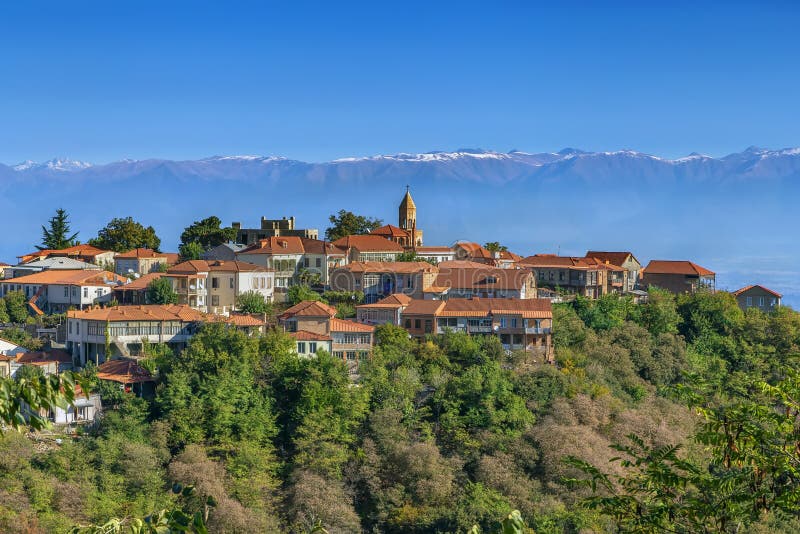View of Signagi, Georgia stock photo. Image of architecture - 253880528