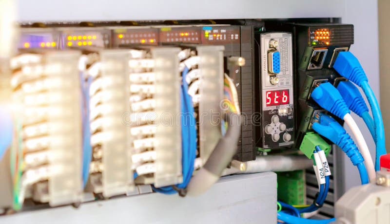 View of Signal Cable Mark on I O Module of PLC in Automation Machine ...