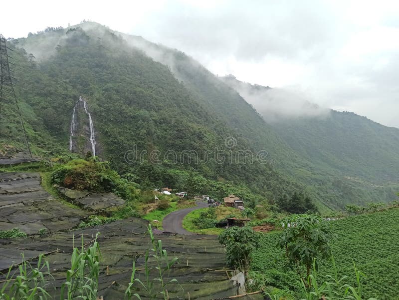Sikarim Waterfall on Dieng Plateau Stock Image - Image of wonosobo ...