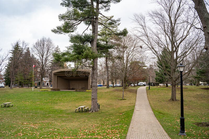 View of Simcoe Park in the Town of Niagara-on-the-Lake Stock Photo ...