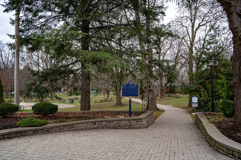 View of Simcoe Park in the Town of Niagara-on-the-Lake Stock Image ...